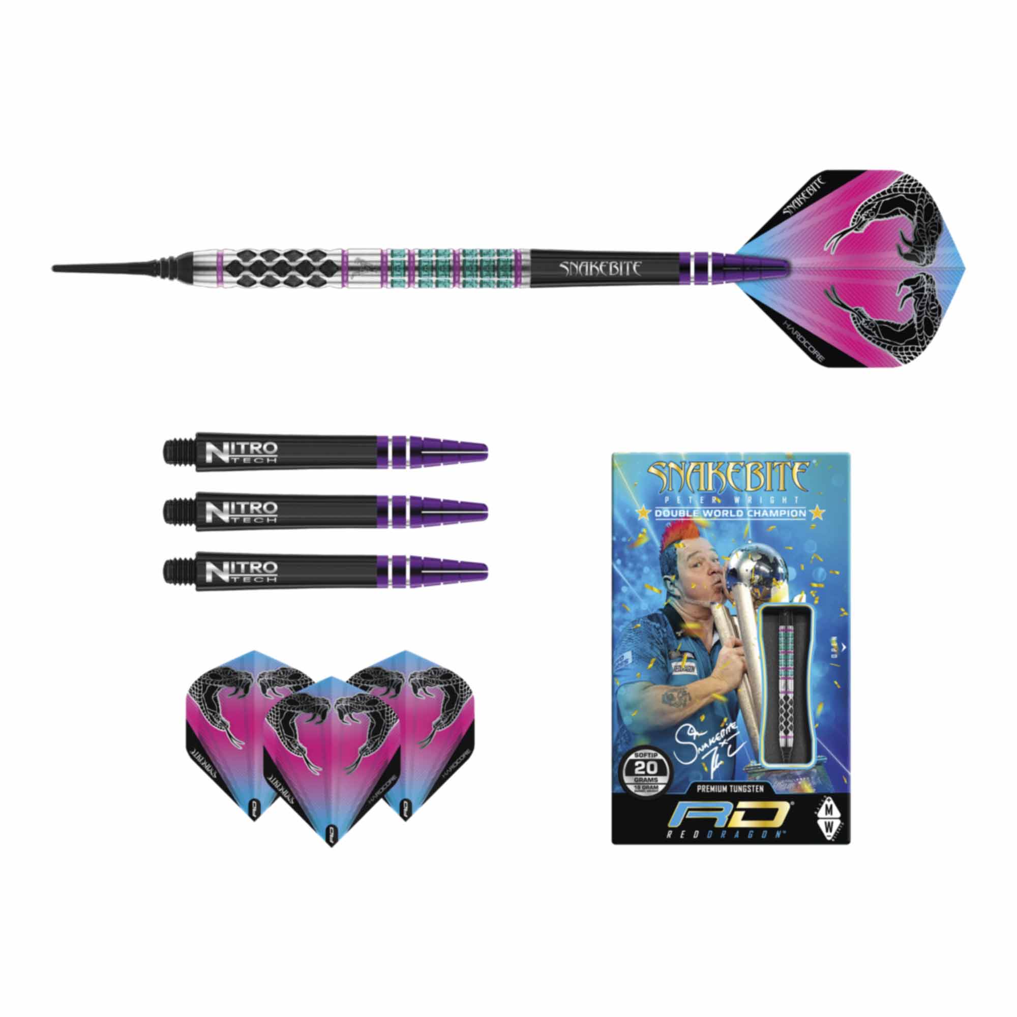 Strelice Za Pikado Peter Wright Supa Venom 90% Tungsten - Vidmarsport